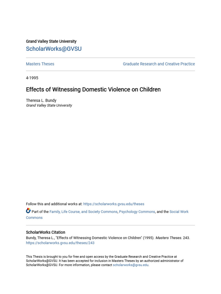 Effects of Witnessing Domestic Violence On Children | PDF | Domestic ...