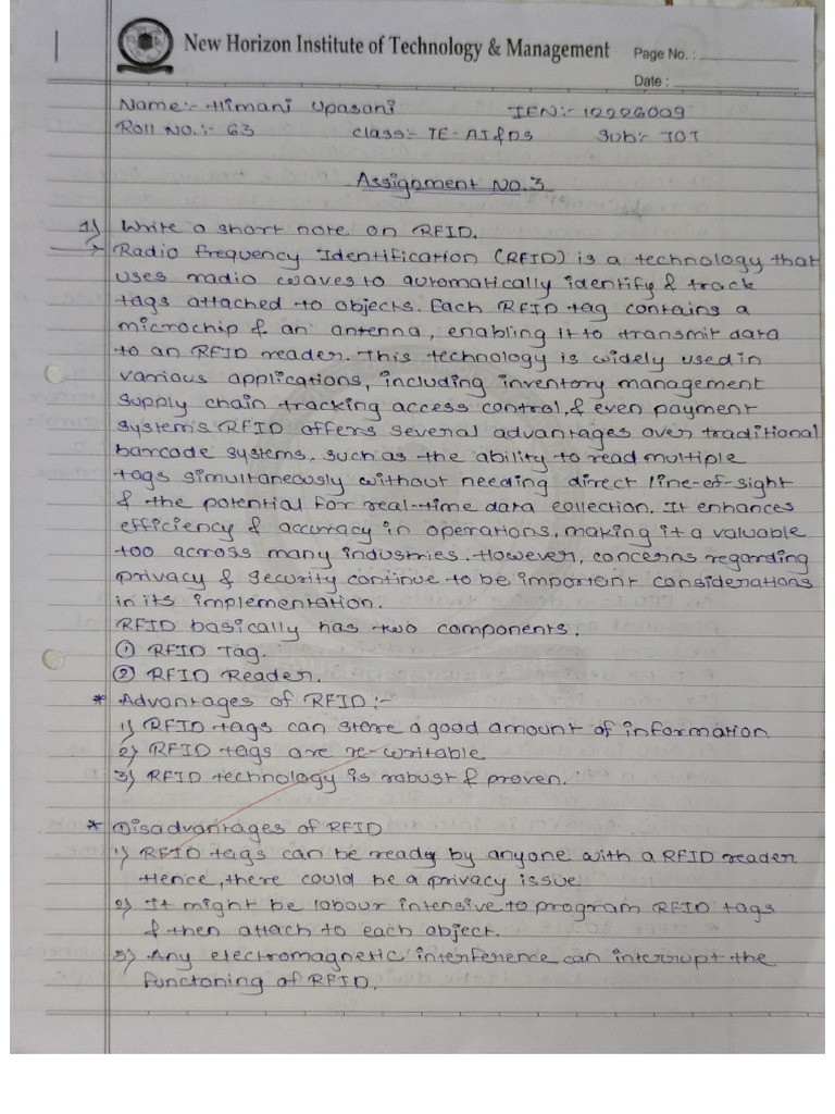 IOT - Assignment No. 3 | PDF