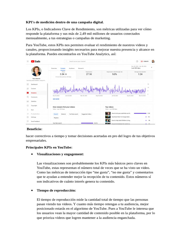 KPI's de Medición Dentro de Una Campaña Digital | PDF | Indicador de ...