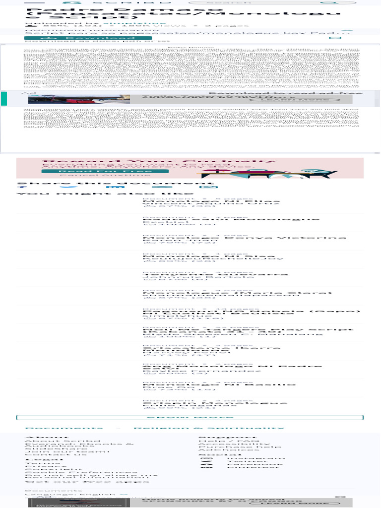 Padre Damaso (PagsasataoMonologue Script) PDF | PDF