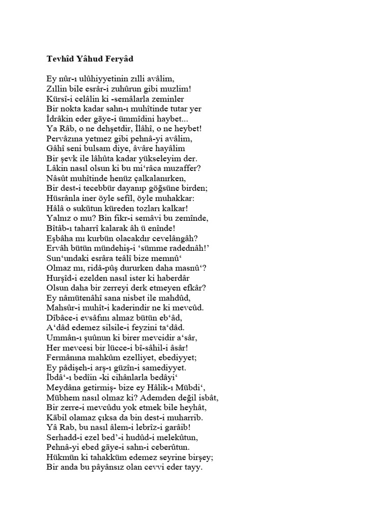 Tevhîd Yâhud Feryâd | PDF