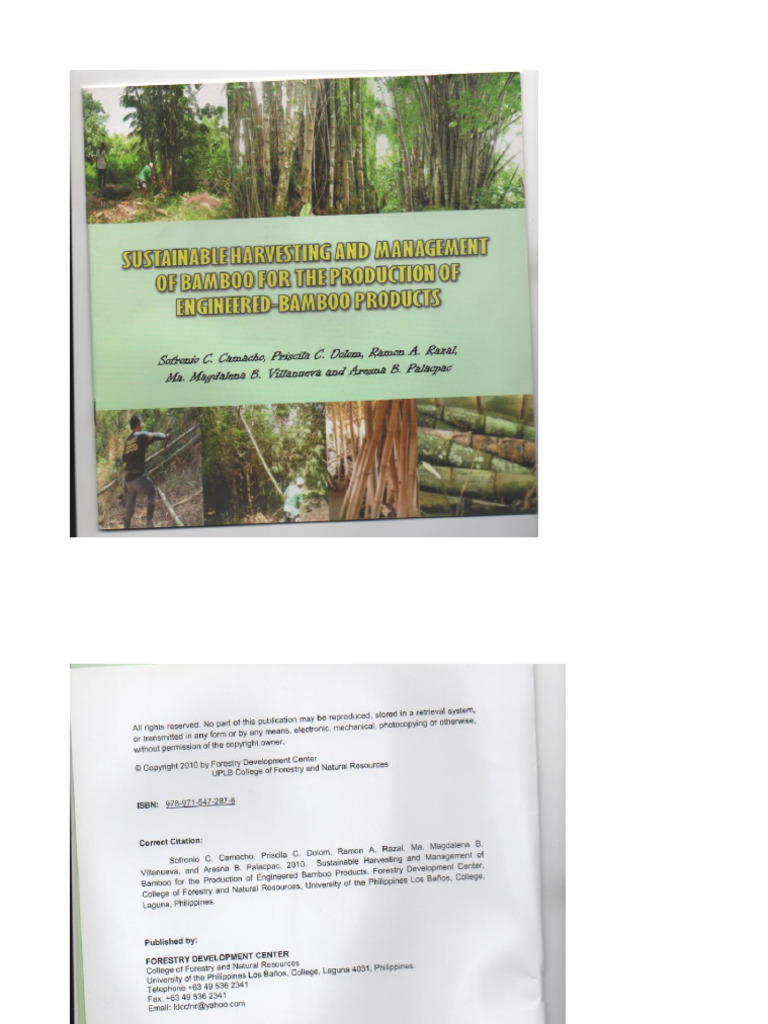 Sustainable harvesting and management of bamboo for the production of engineered-bamboo products ...
