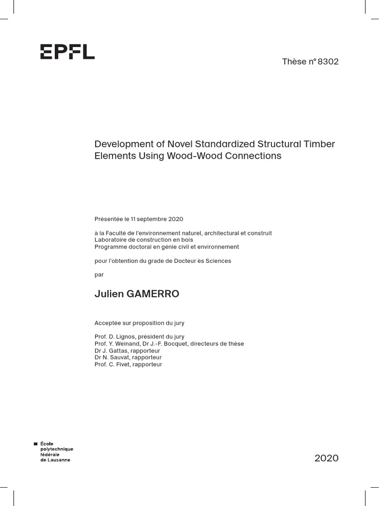 EPFL JulienGamerro | PDF | Bending | Beam (Structure)