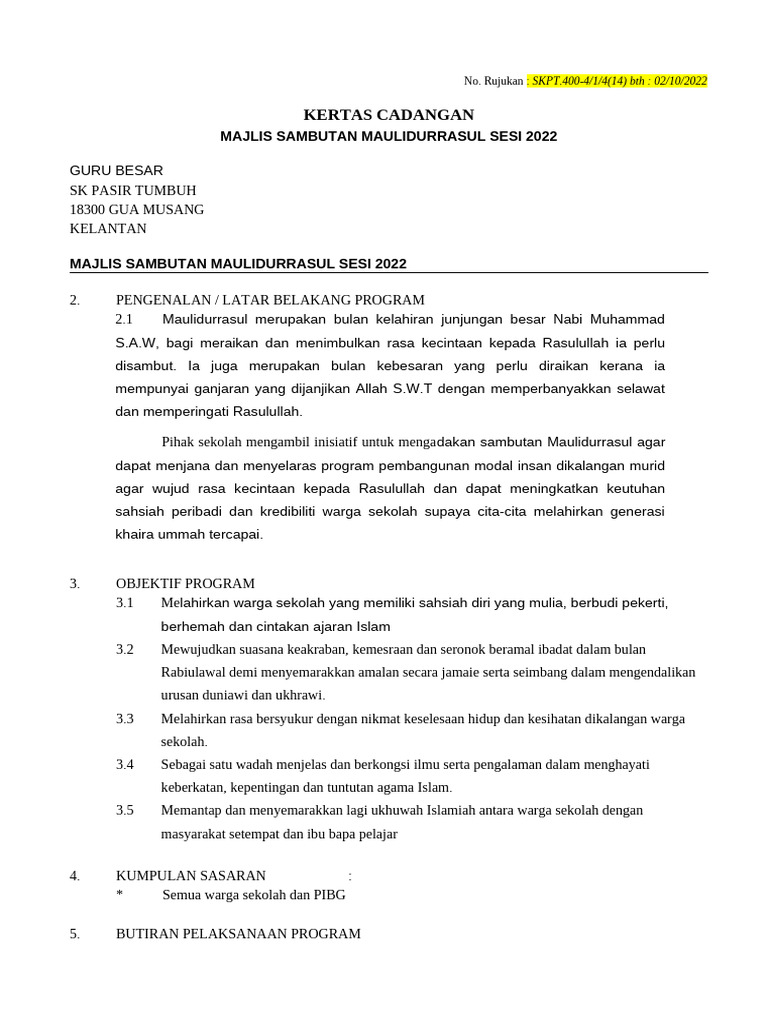KERTAS KERJA MAULIDURRASUL Bukan Untuk Klim | PDF