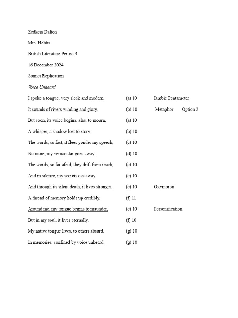 English Sonnet | PDF