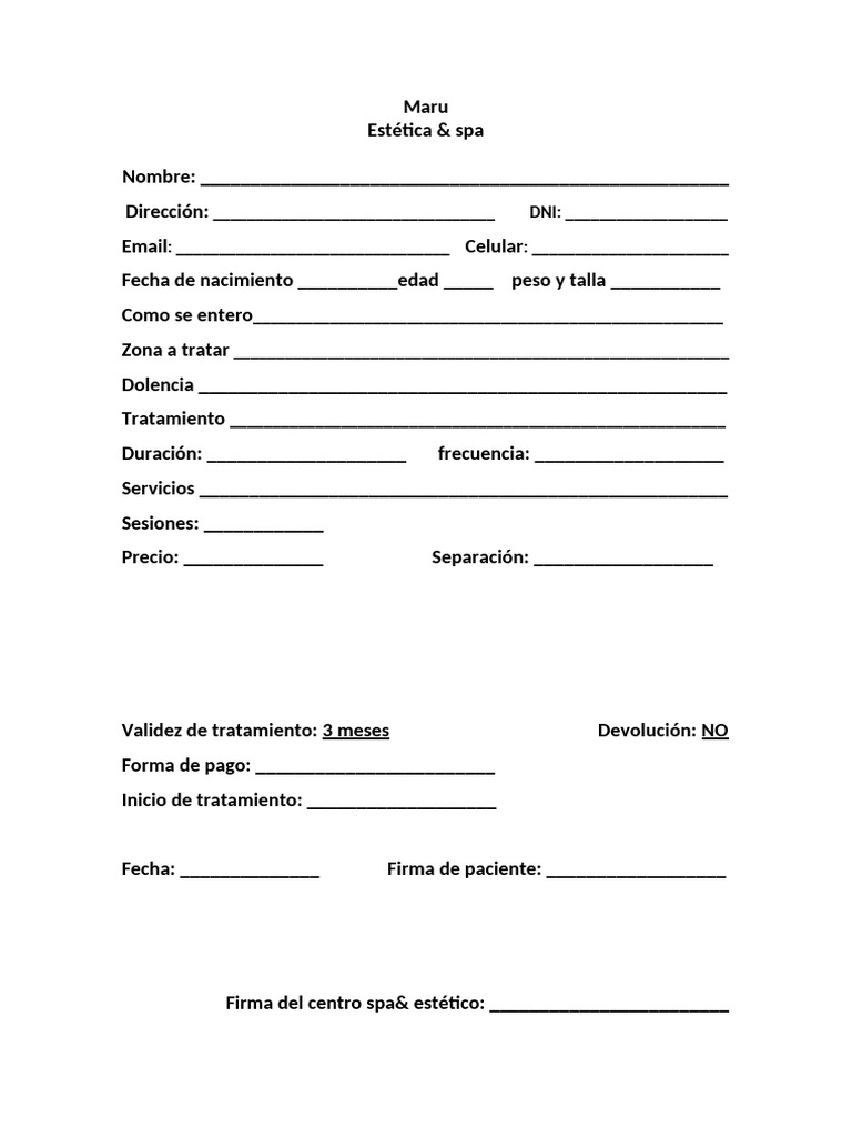 Ficha Para Rellenar | PDF