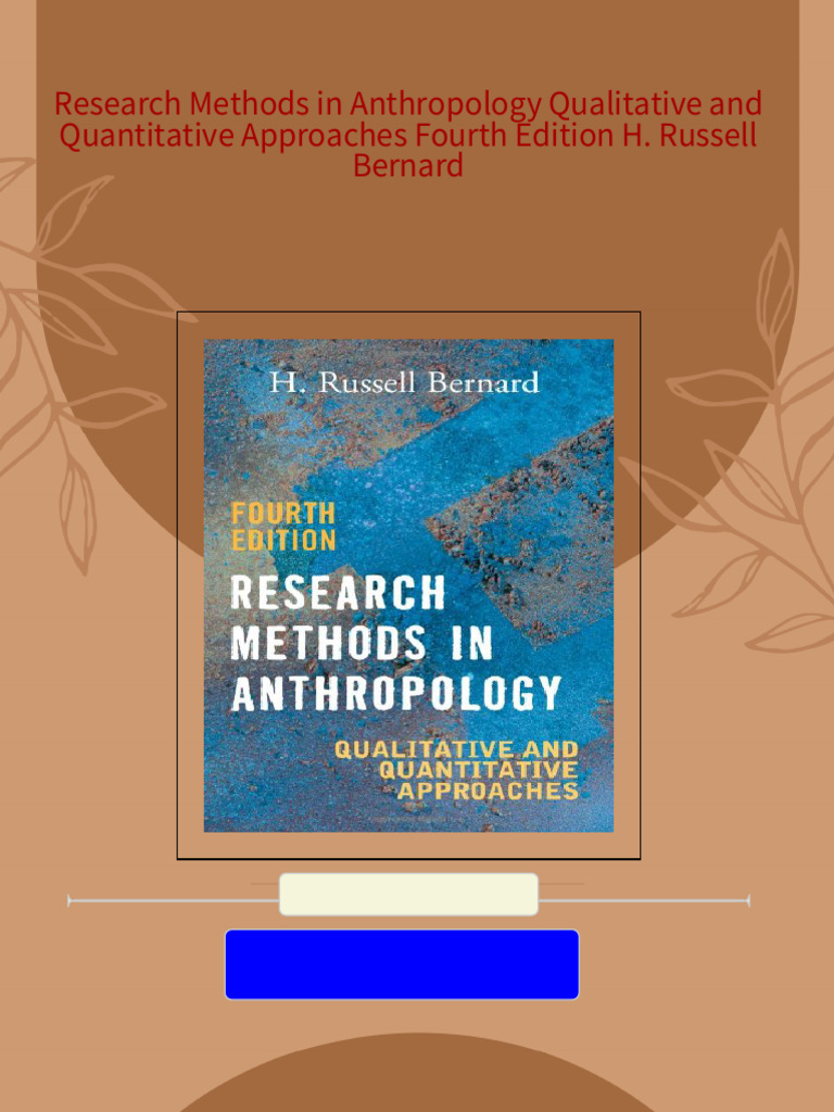 Research Methods in Anthropology Qualitative and Quantitative ...