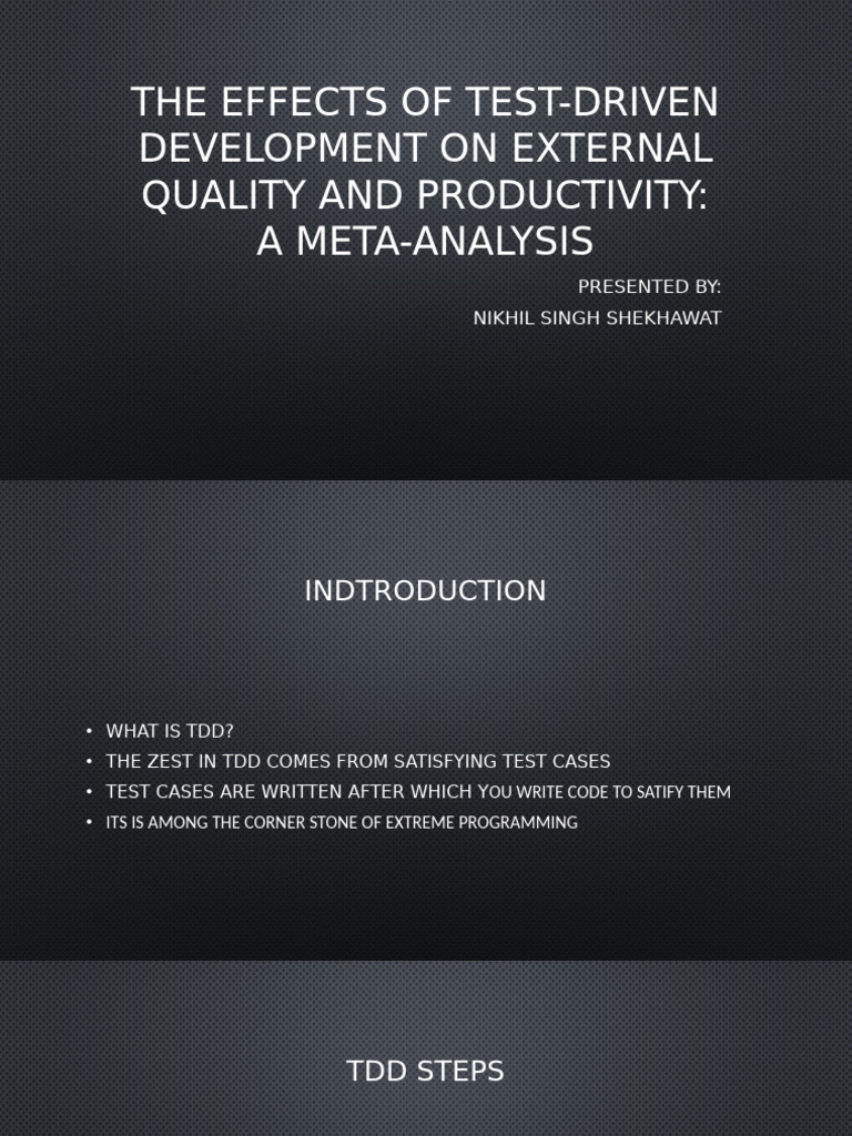 TDD Impact on Quality and Productivity Analysis | PDF | Test Driven ...