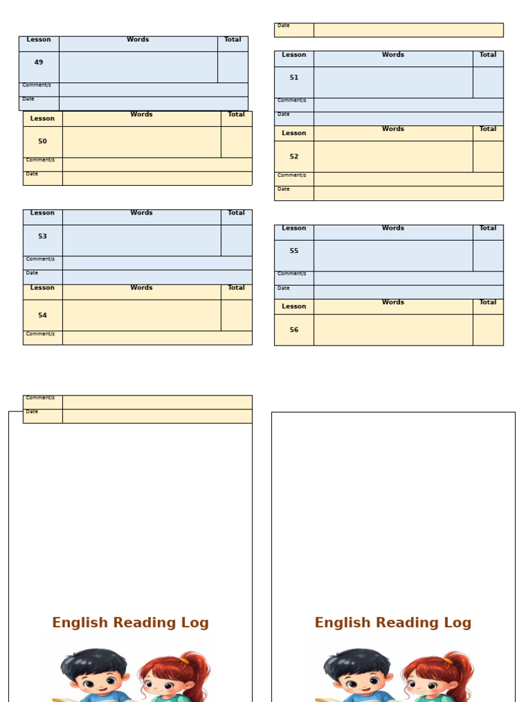 English Reading Log Summary | PDF
