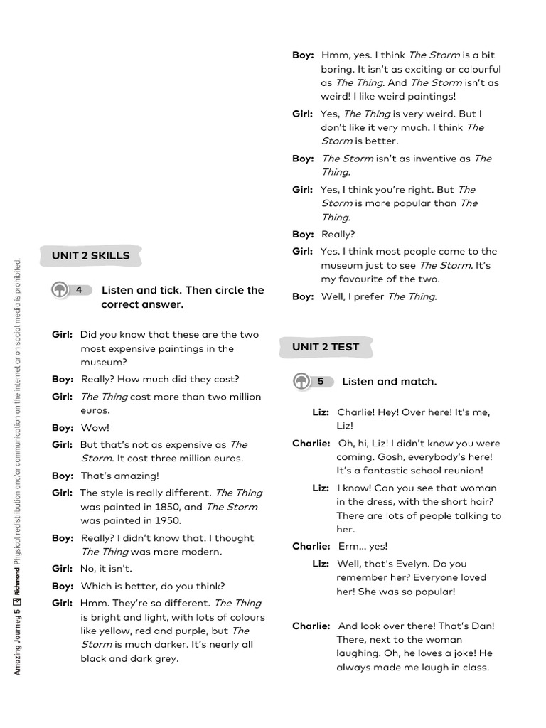 AJ5 Unit 2 RB Transcripts | PDF | Foods
