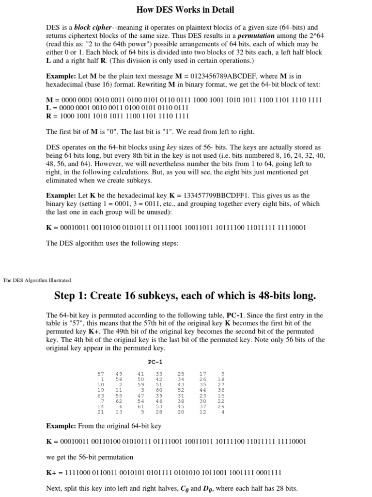 The DES Algorithm Illustrated | PDF | Cryptography | Secure Communication