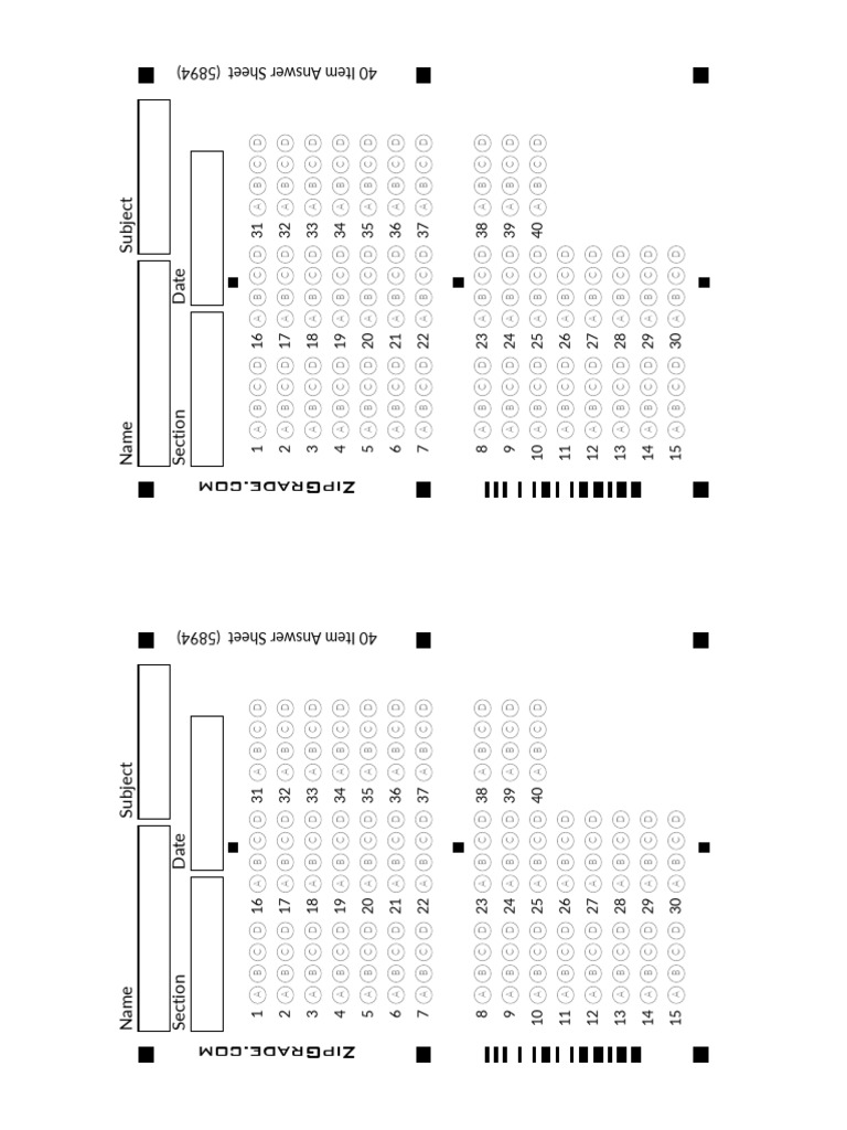 Zip Grade 40 Item | PDF