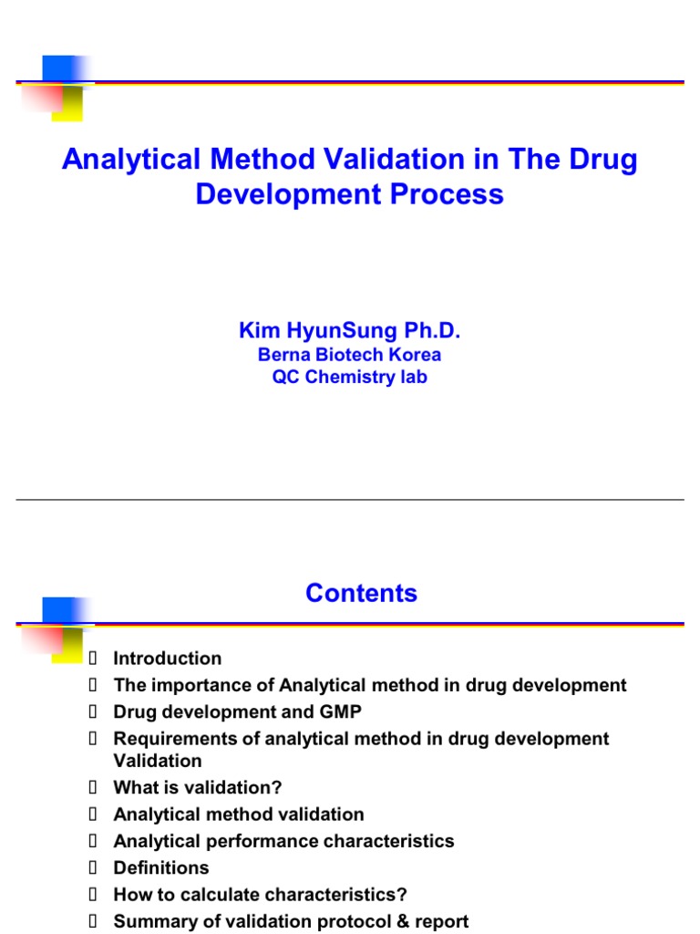 Method Validation in the Drug development Process-김현성 | PDF | Accuracy ...