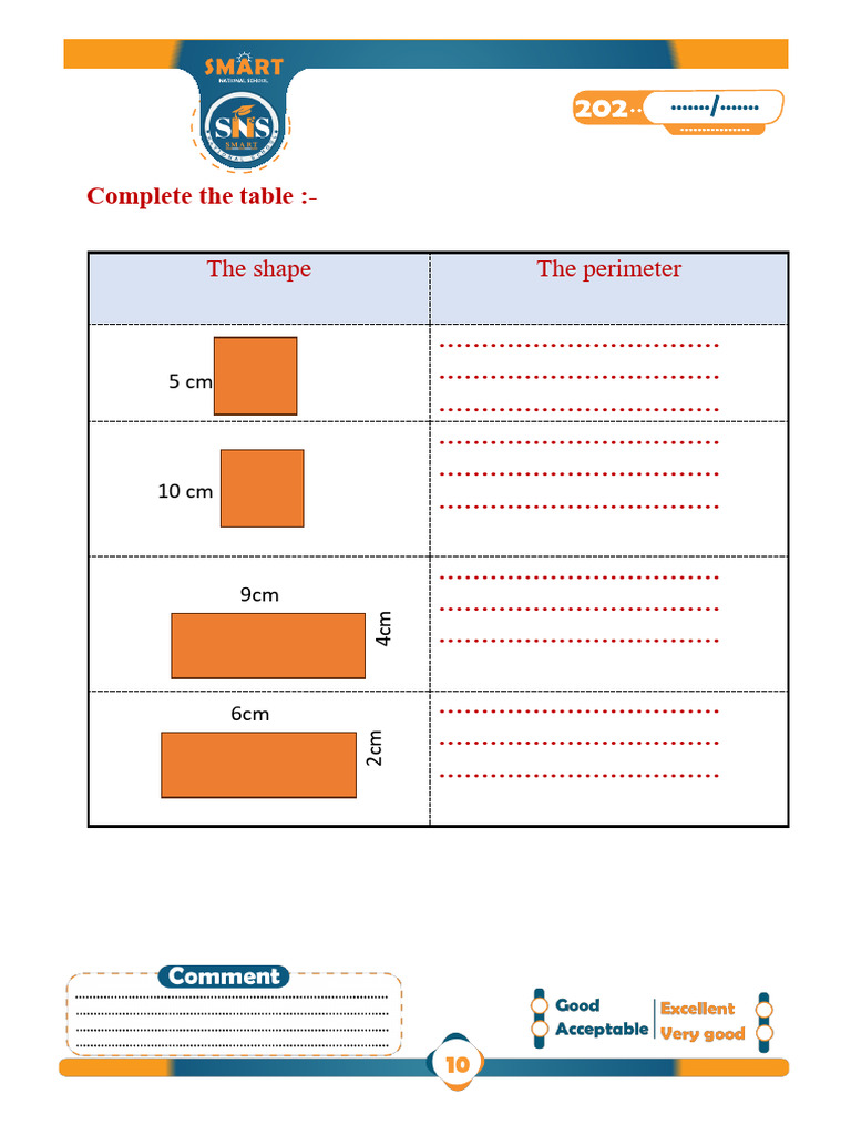 Perimeter of Saquare and Rectangle | PDF