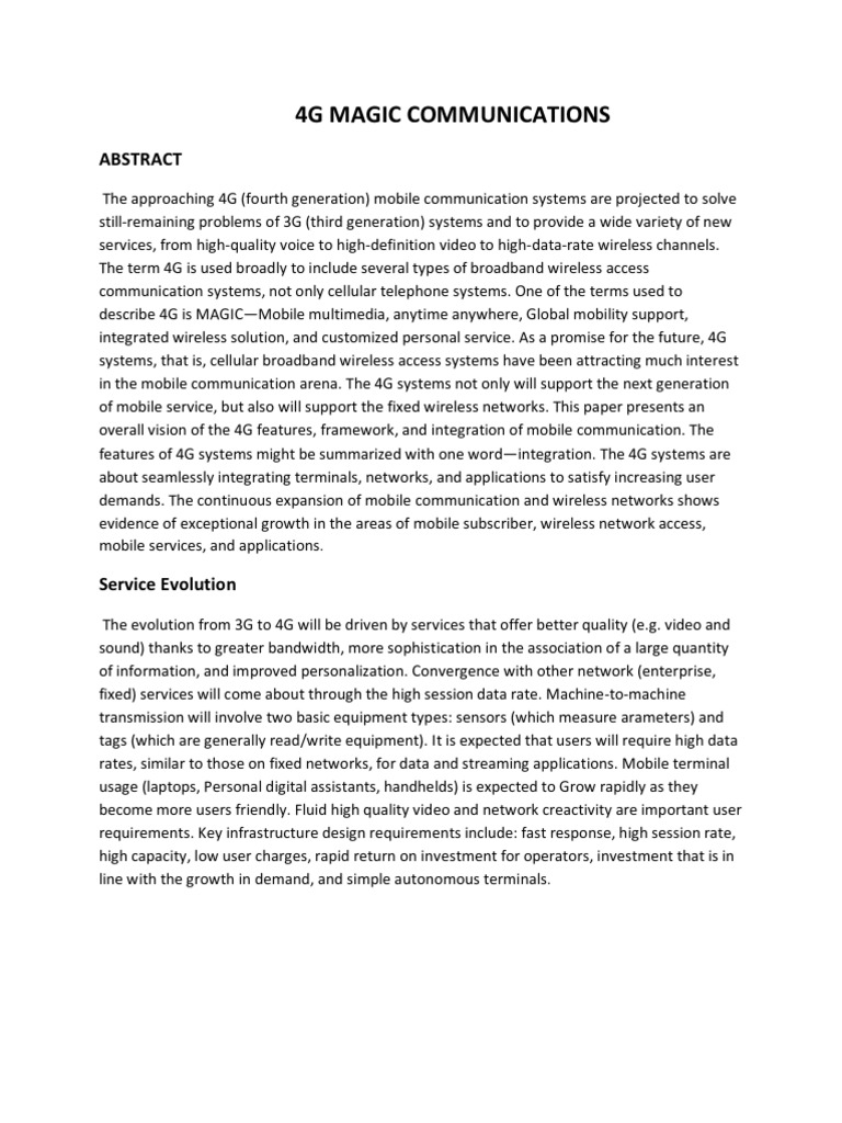 4g Magic Communication | PDF