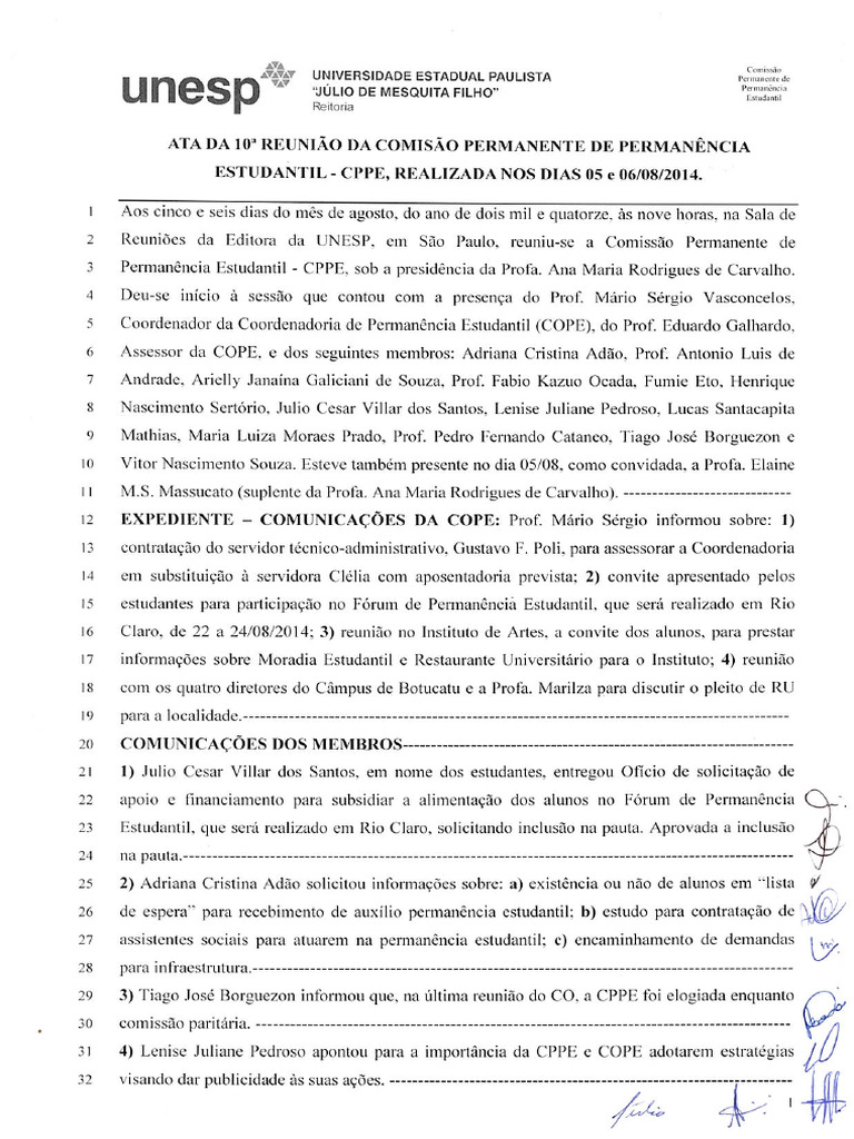 Ata 10 Reuniao 05 060814 | PDF