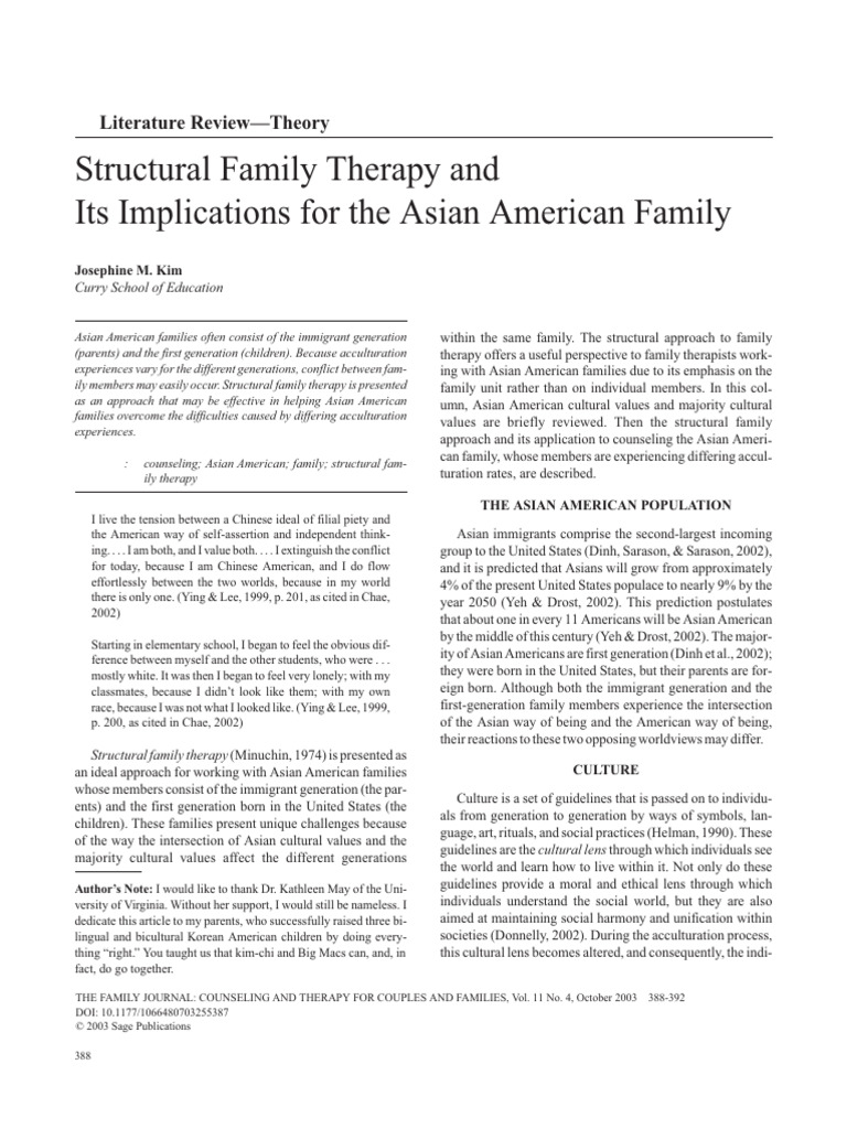 Structural Family Therapy for Asian Americans | PDF | Psychotherapy ...