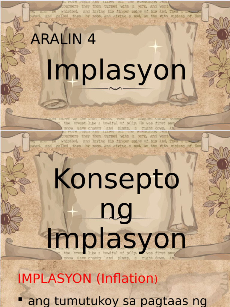 Q3 W4 A AP 9 Yunit III Aralin 4 Implasyon | PDF