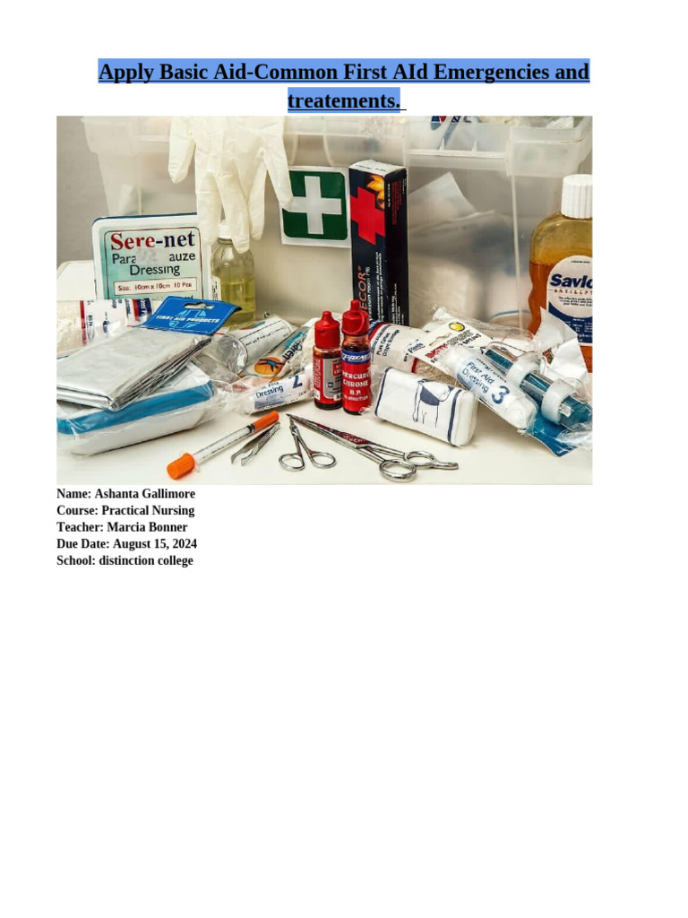 Common First Aid Emergencies Guide | PDF | First Aid | Medical Specialties