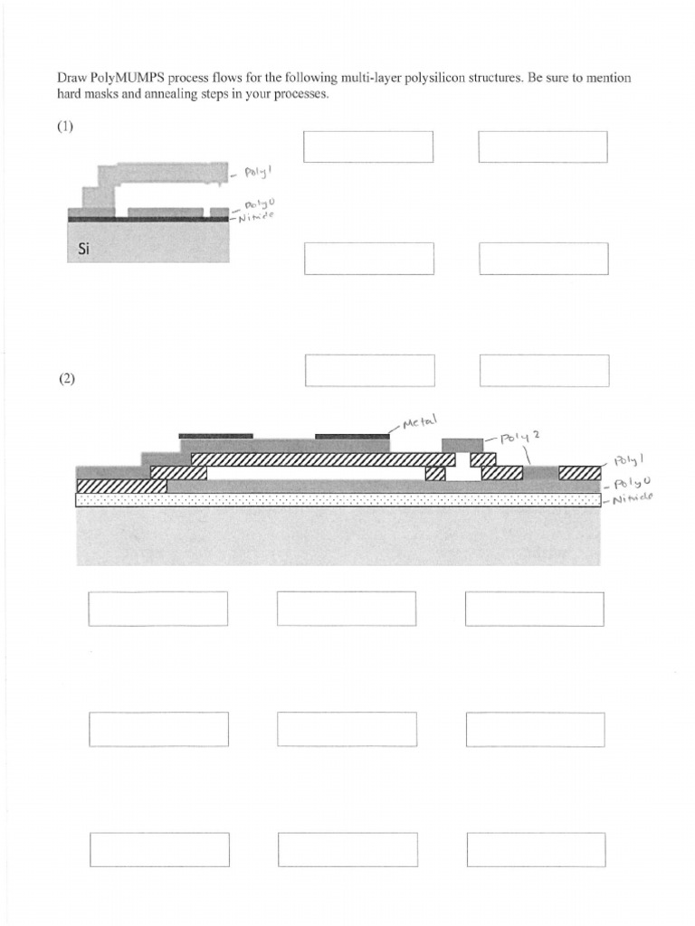 12 - Surface Micromachining Examples Solutions | PDF