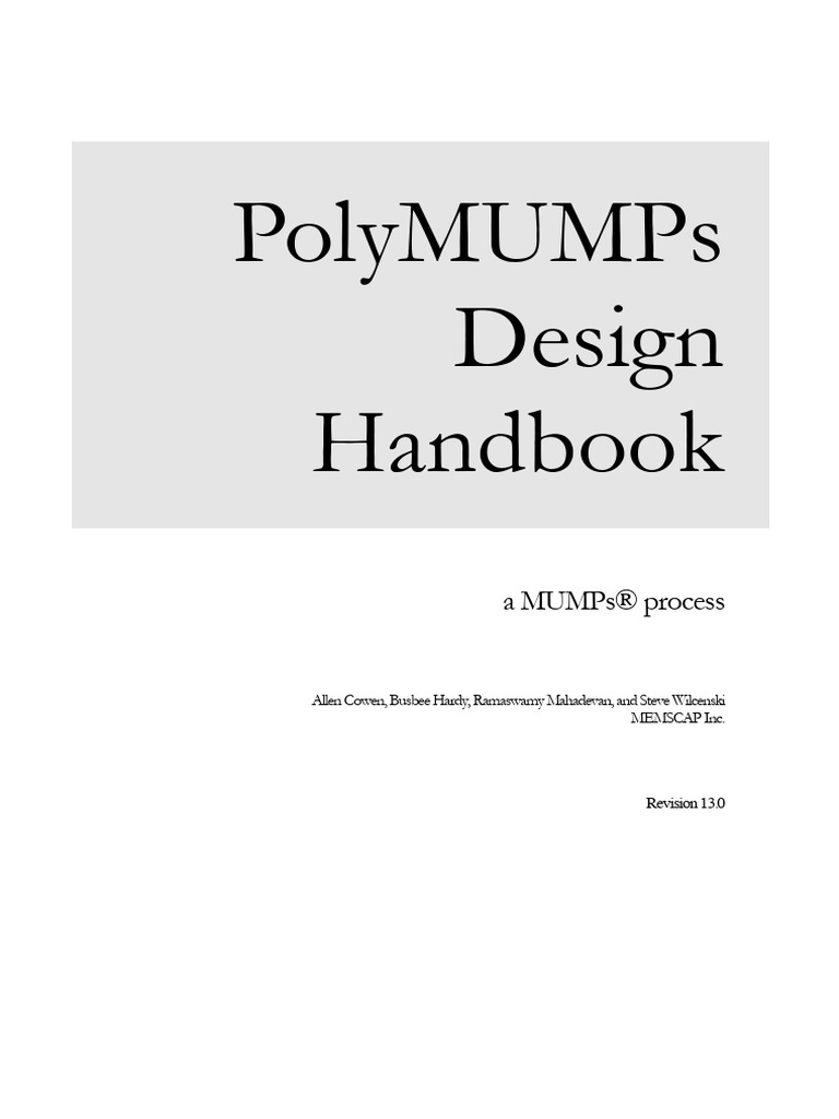 PolyMUMPs-DR-13 | PDF | Photolithography | Chemical Vapor Deposition