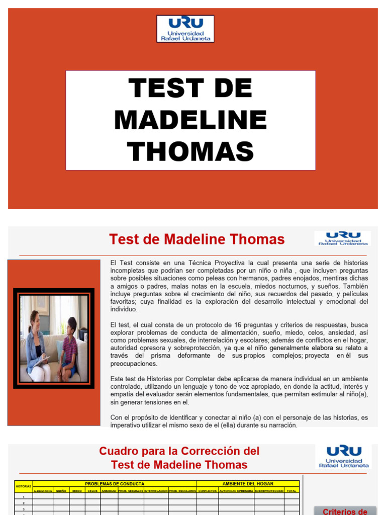 Test Proyectivo de Madeline Thomas | PDF | Las emociones | Conceptos ...