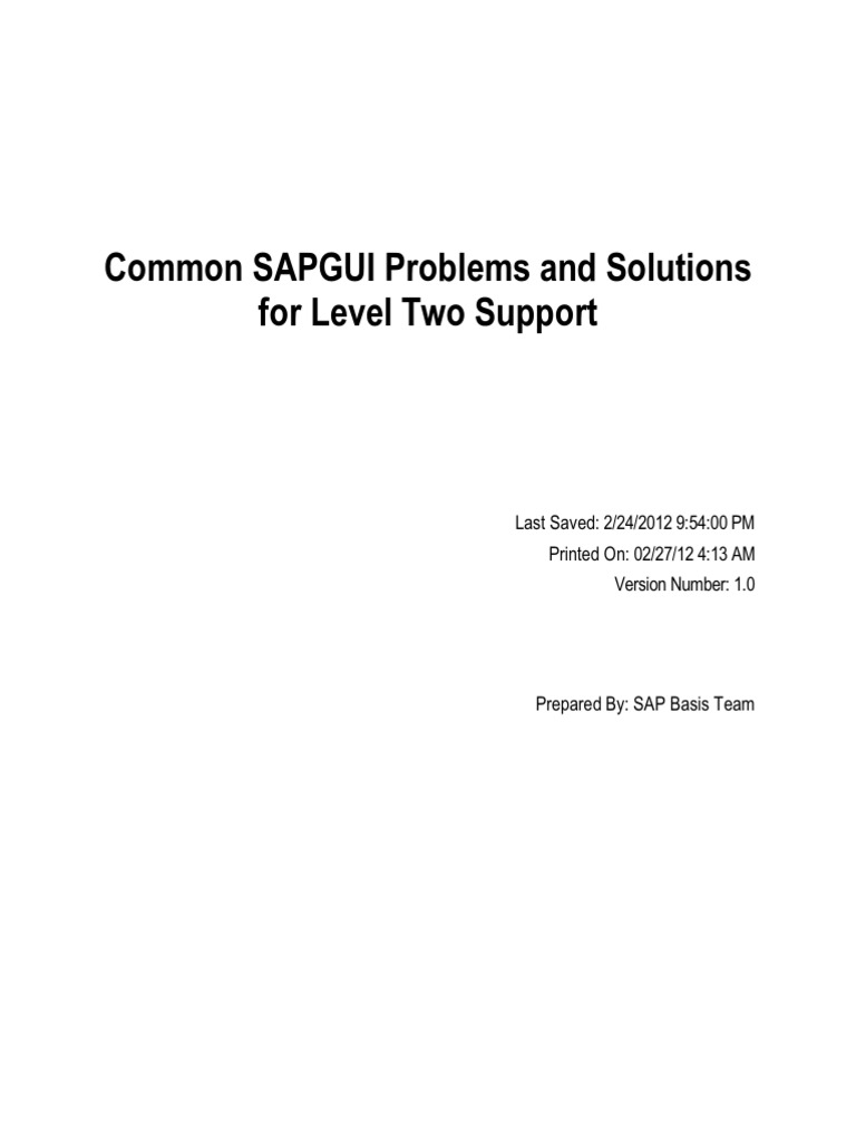 Common Sap Gui Problems and Solutions | PDF | Ip Address | Domain Name ...
