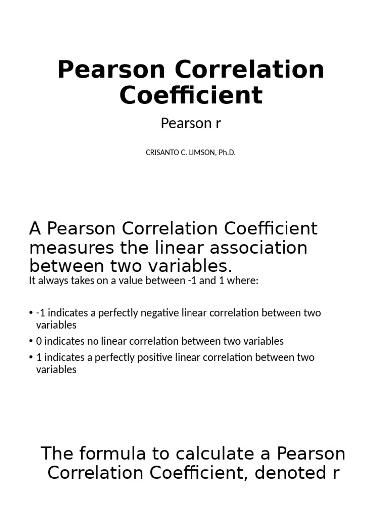 Pearson Correlation Coefficient | PDF | Multivariate Statistics | Data Analysis