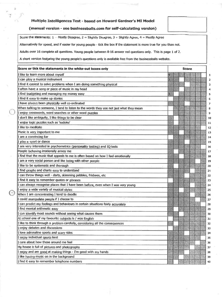 Multiple Intelligence | PDF