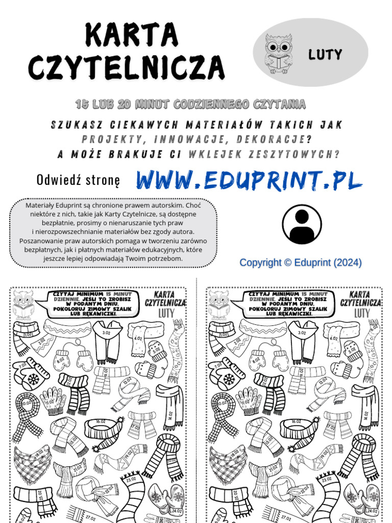 KARTA CZYTELNICZA Luty | PDF