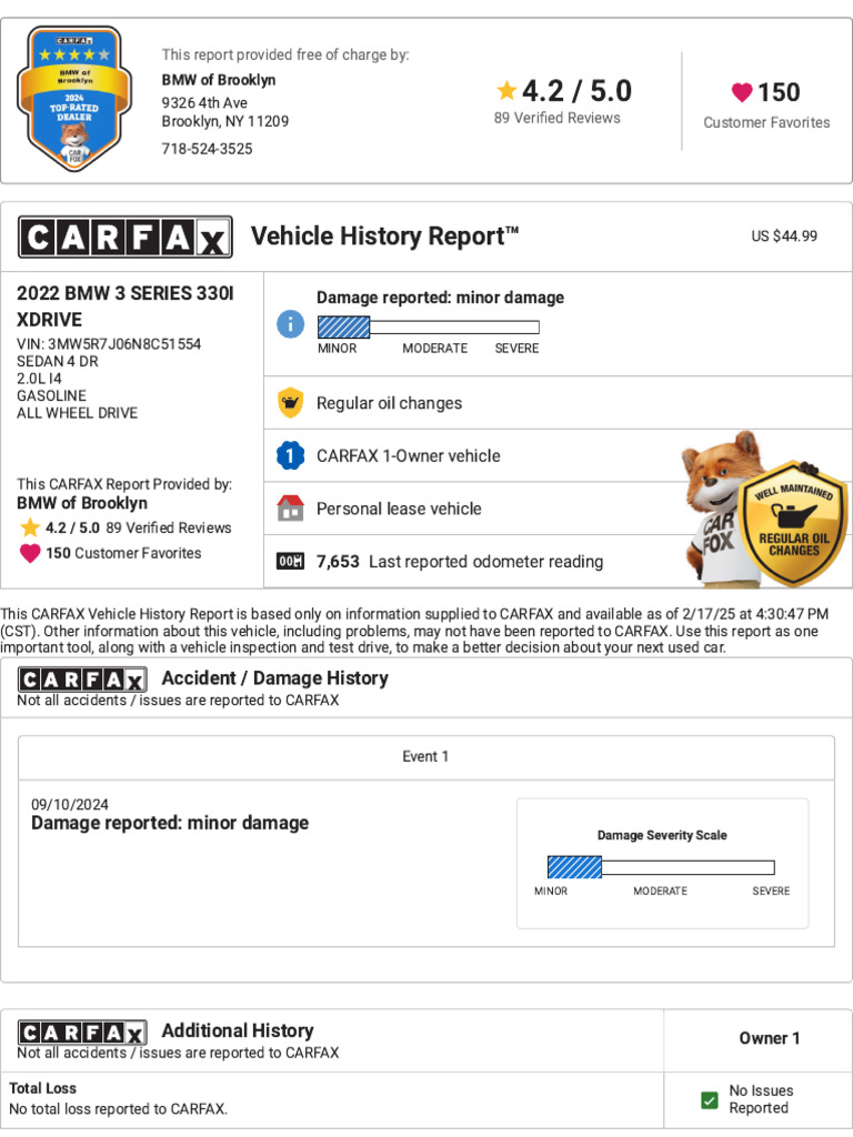 Crevier Bmw Carfax Report