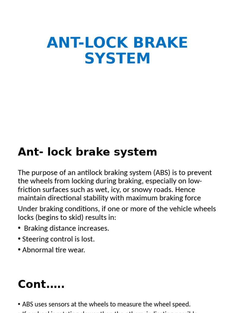 ABS System Related To ECU | PDF | Fuel Injection | Anti Lock Braking System