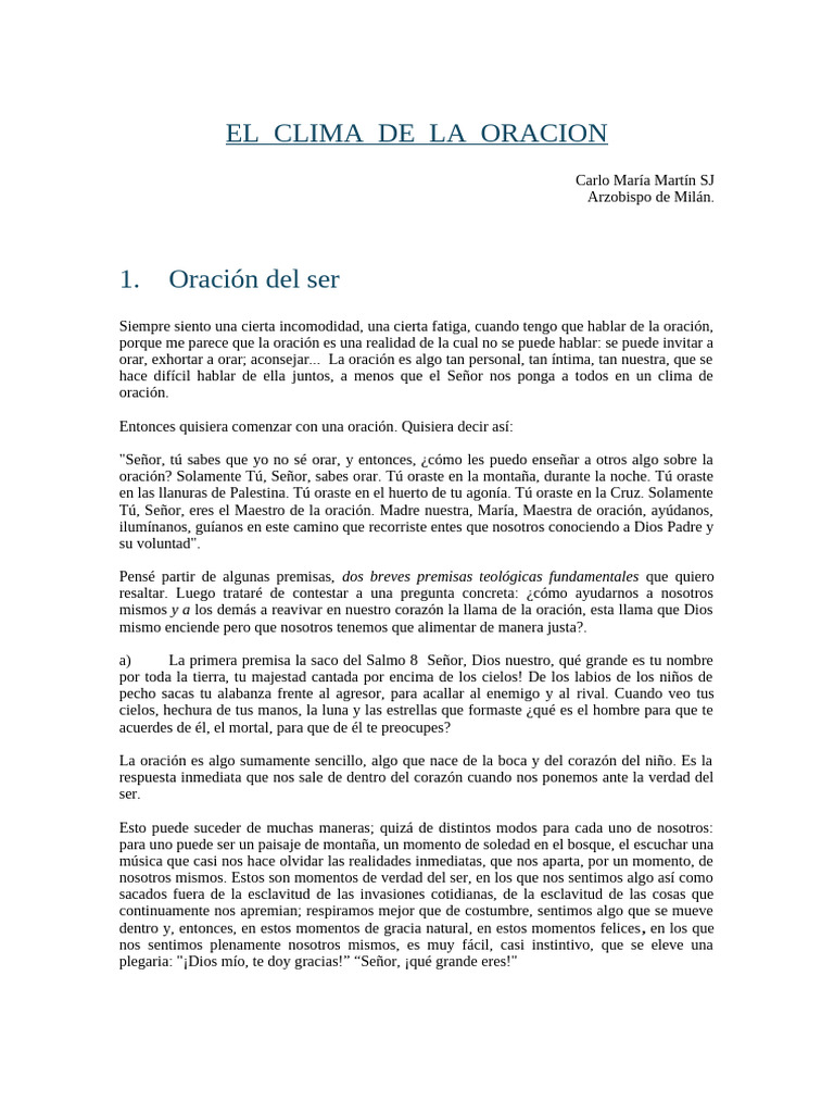 El Clima de La Oracion | PDF | Oración | Verdad