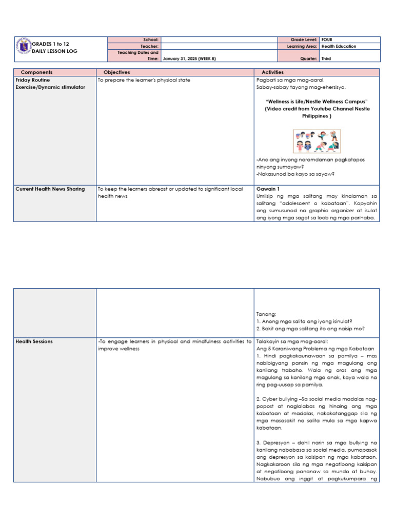 Q3 W8 Cuf Health Mapeh 4 | PDF
