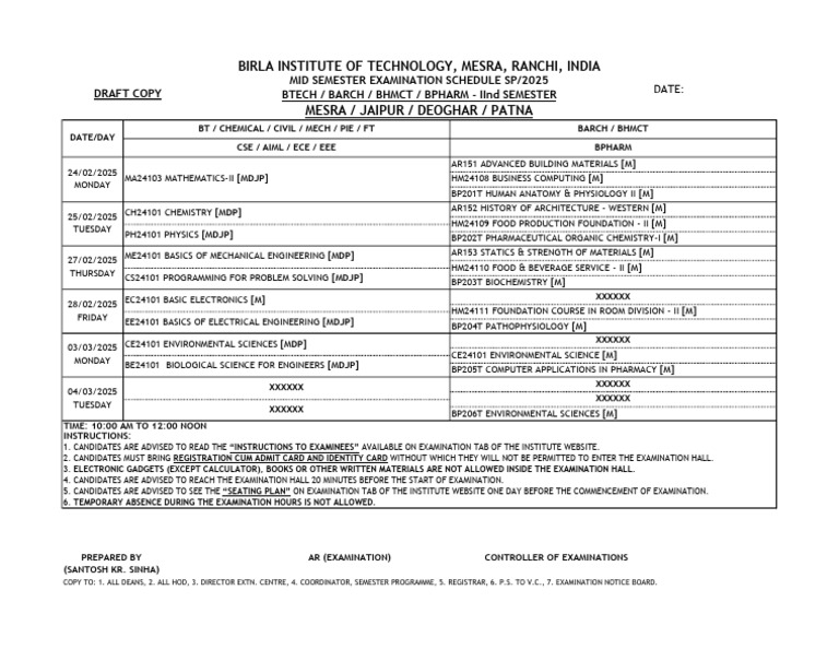 Btech - Barch - BHMCT - Bpharm - 2ND Semester | PDF | Physical Sciences | Engineering