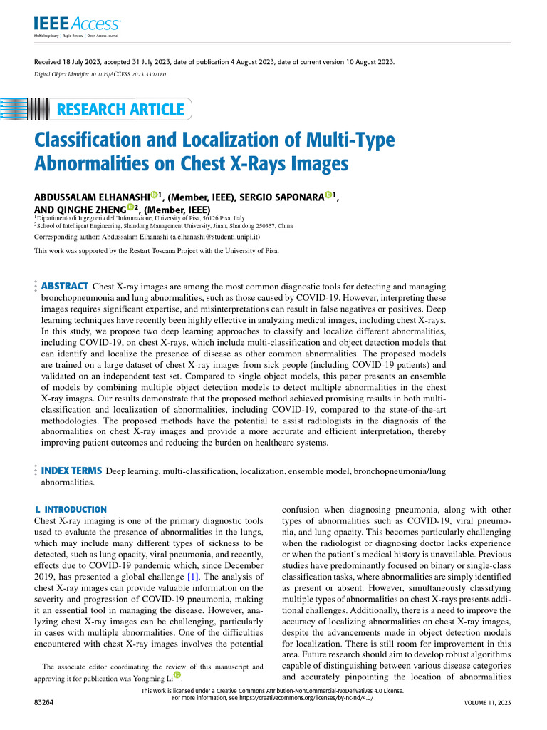 Classification and Localization of Multi-Type Abnormalities on Chest X-Rays Images | PDF | Deep ...