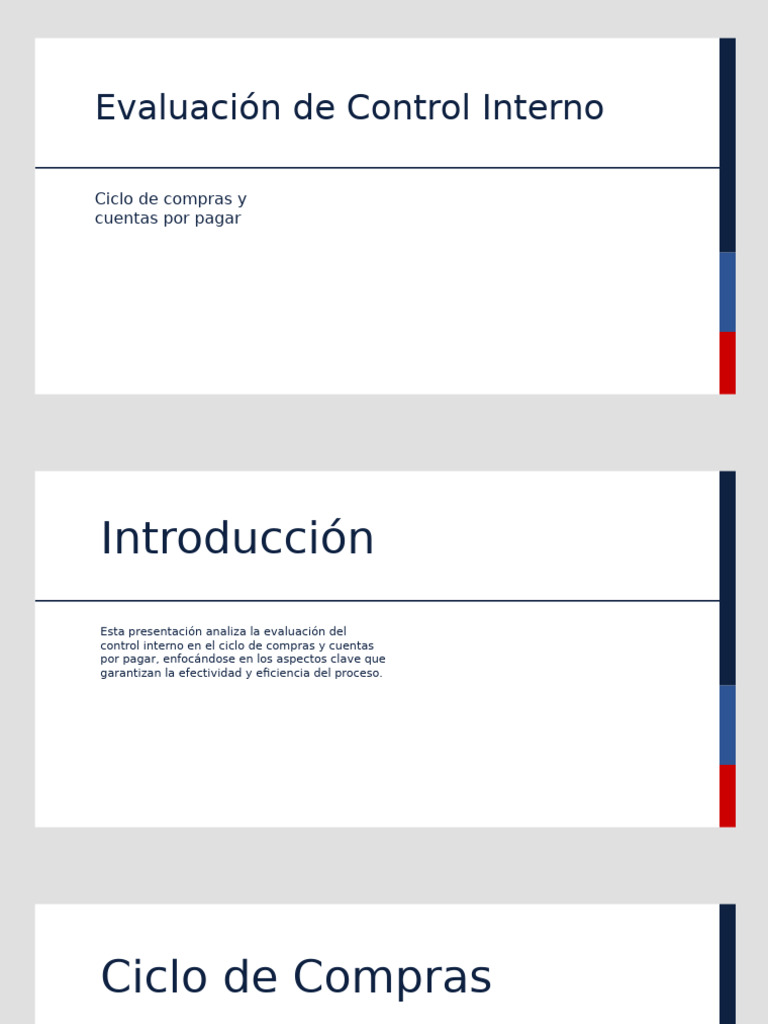 Evaluación de Control Interno: Ciclo de Compras y Cuentas Por Pagar ...