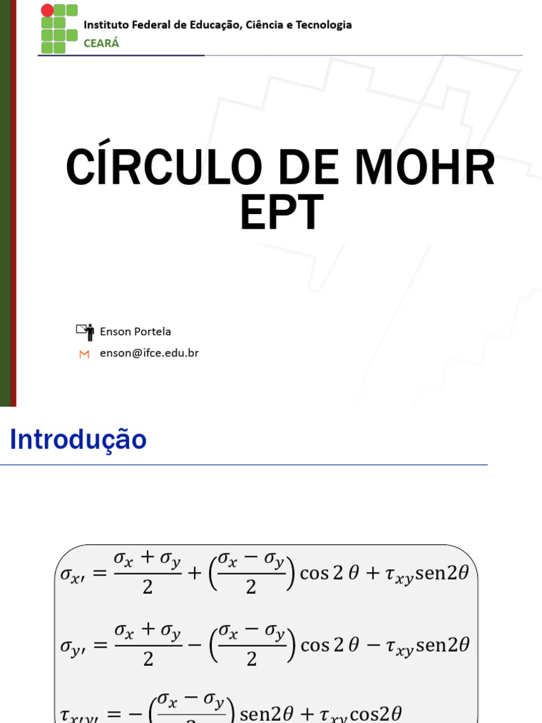 Aula 2 - Círculo de Mohr | PDF | Estresse (Mecânica) | Círculo