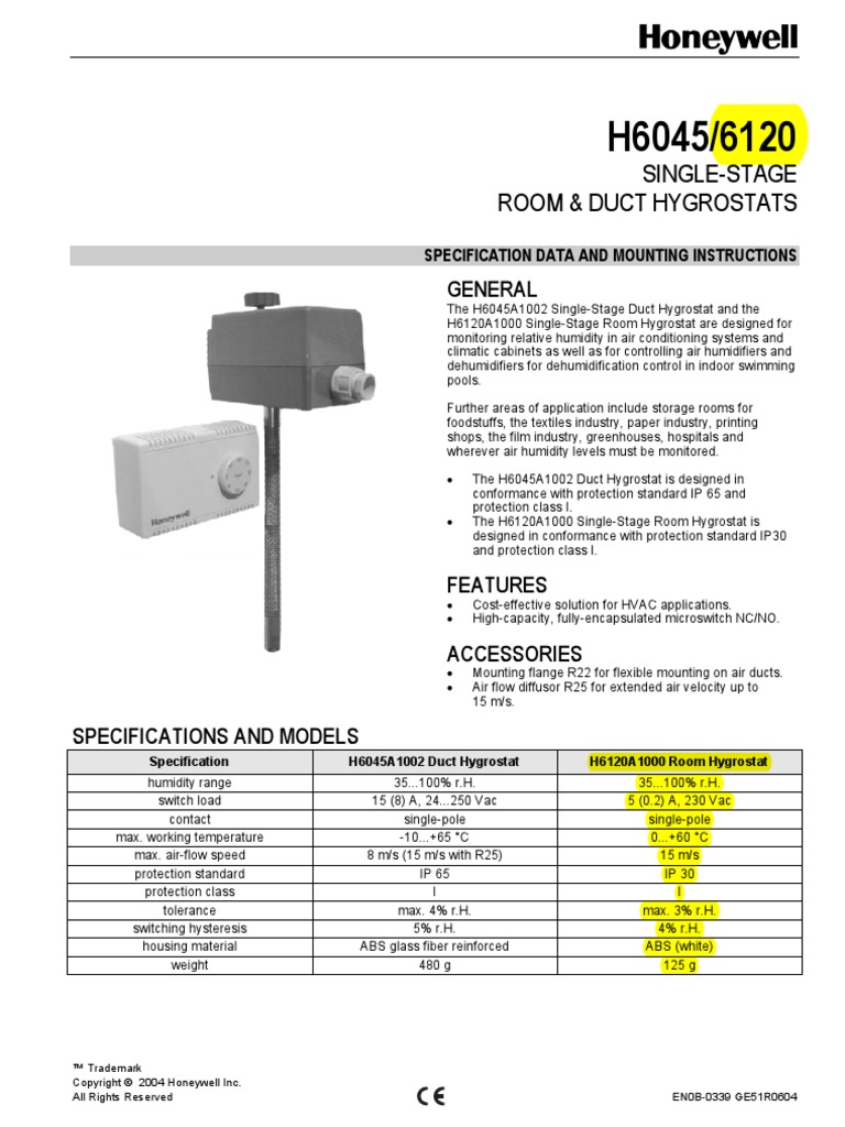 Hygrostat H6120 | PDF