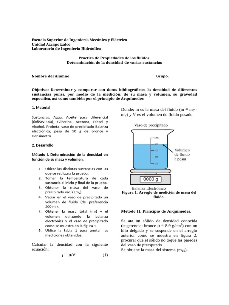 Practica de Densidad | PDF | Densidad | Volumen