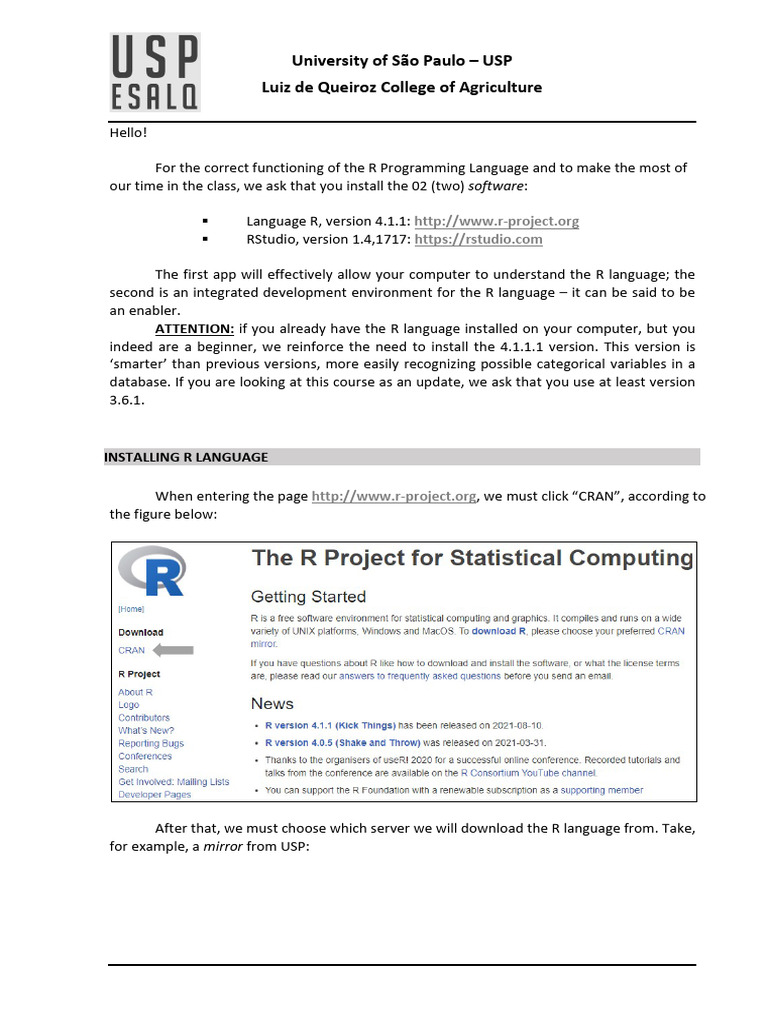 Installation R Tutorialpdf Ingles | PDF | R (Programming Language) | Software