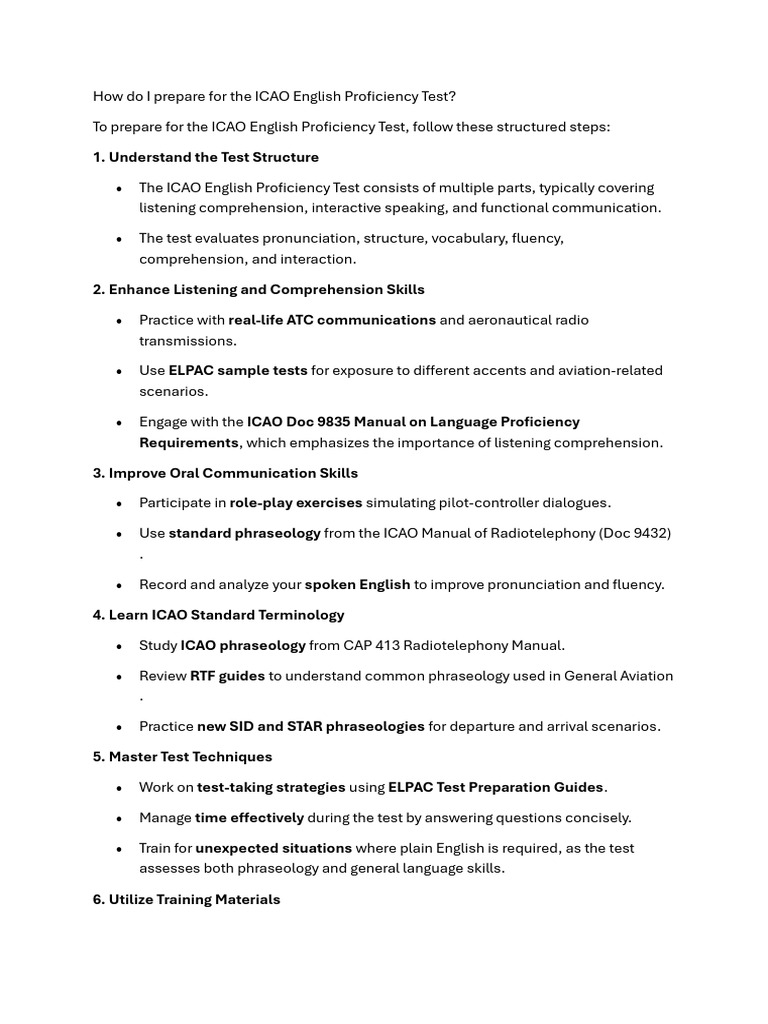 How Do I Prepare For The ICAO English Proficiency Test | PDF | Reading ...