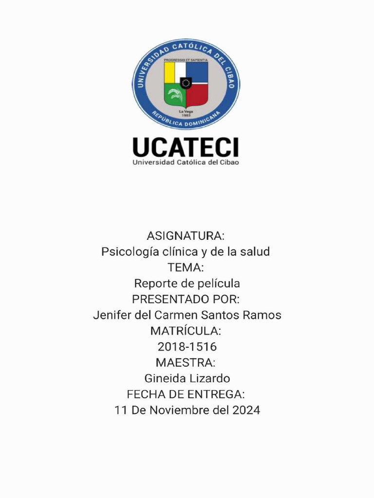 Informe Psicologico Película Mejor, Imposible - 241111 - 214728 - Compressed | PDF