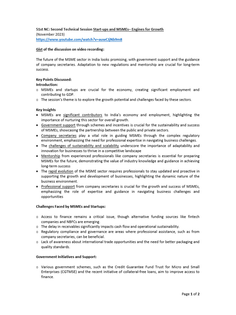 MSMEs and Startups: Growth Strategies in India | PDF | Small And Medium ...