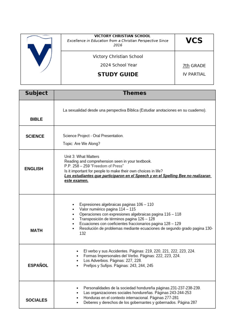 Study Guide - 7th Grade | PDF | Álgebra | Matemática Elemental