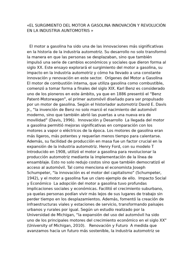 Documento Ensayó | PDF | Motores | Motor de combustión interna