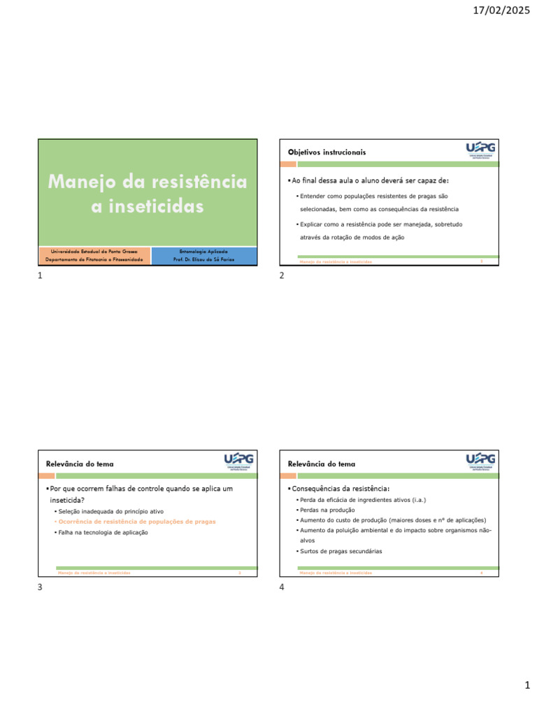 Manejo da Resistência a Inseticidas | PDF | Inseticida | Biologia