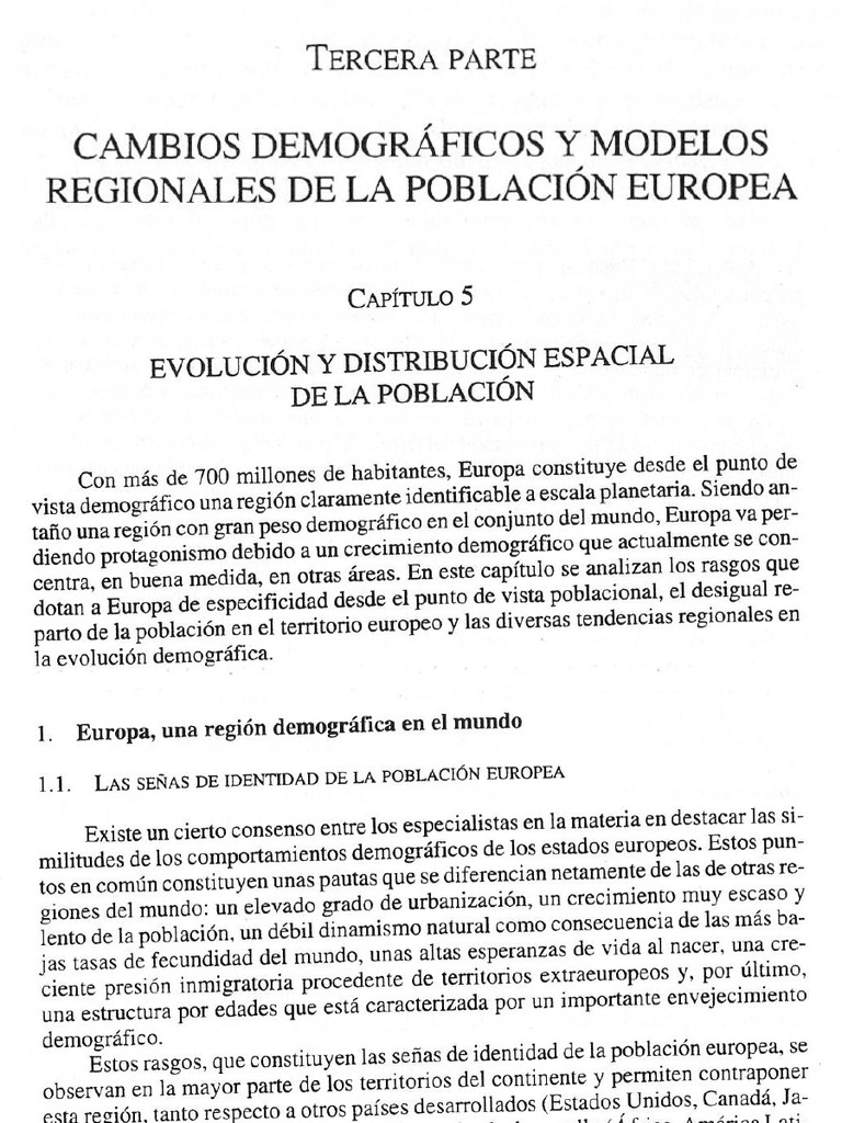 Cap. 5 Evolución y Distribución Espacial de La Población | PDF
