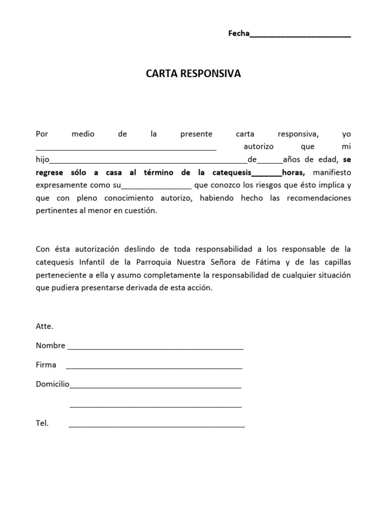 Carta Responsiva | PDF
