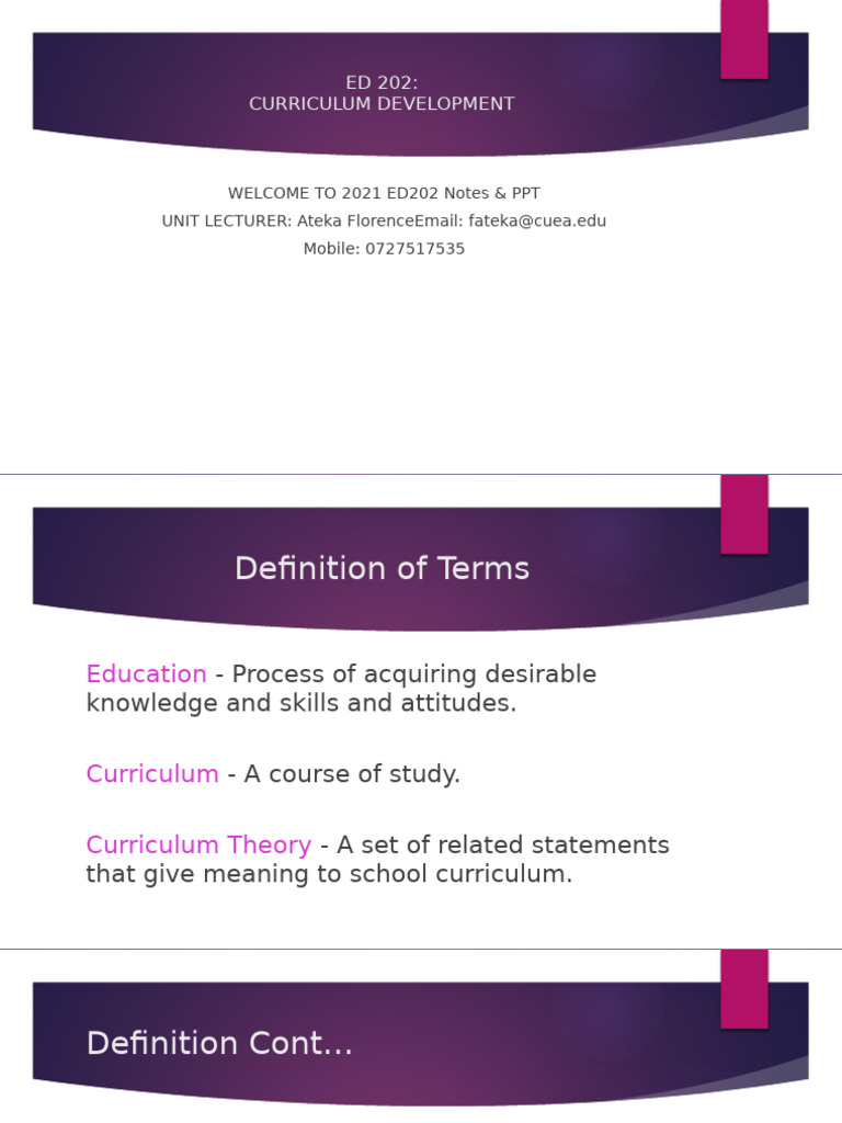 Curriculum Development Overview | PDF | Curriculum | Learning